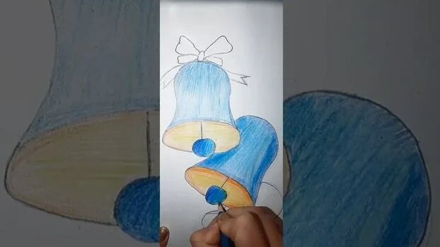 как нарисовать новогодний колокольчик How To Draw A New Year Bell