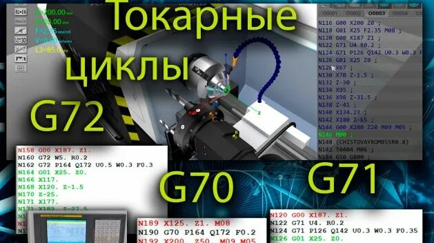 Стандарт. токарные циклы предварит. и чистовой обработки G70, G71 и G72 для стойки Fаnuс (Cimco ...