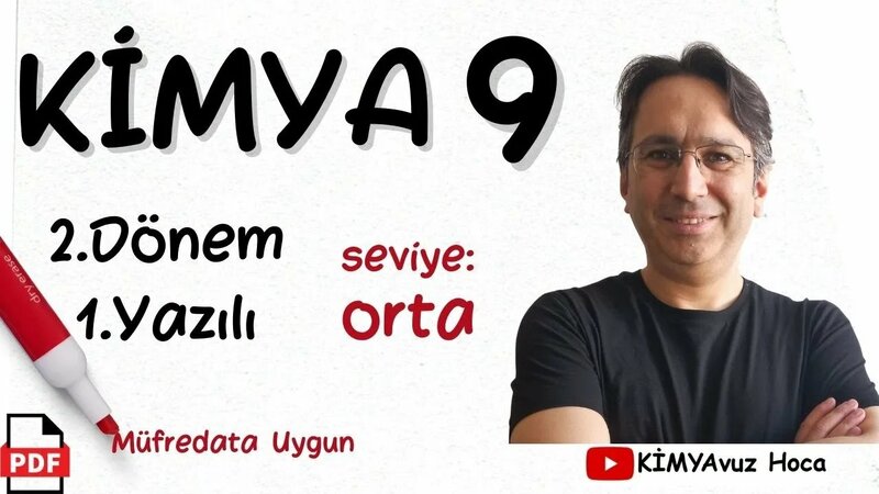 Kimya 9. Sınıf 2. Dönem 1. Yazılı ORTA seviye Yeni Müfredata ve MEB Senaryolara uygun +PDF Kimya ...