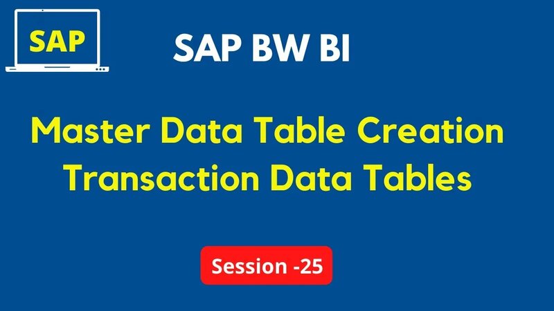 Master Data Table Creation | SAP Info Object Master Data Tables | Transaction Data Tables ...