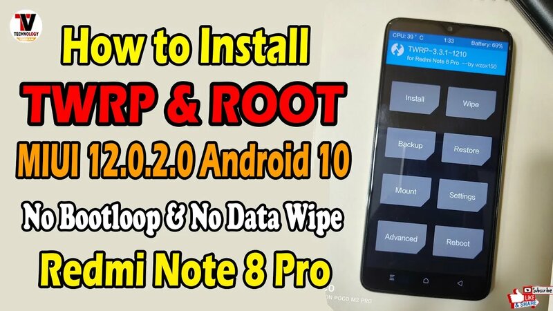 How to Install TWRP & ROOT MIUI 12.0.2.0 Android 10 Method on Redmi Note 8 Pro | 100% Safe ...