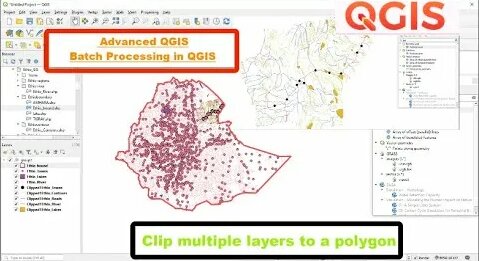 How to Clip multiple layers to a polygon in QGIS using Batch Processing - Смотреть онлайн в ...