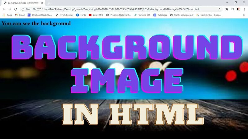 Put Background Image in HTML without CSS without repetition in fullscreen Indian Technopath ...