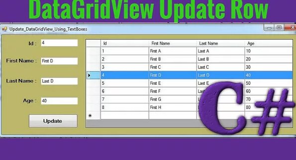 C# - How To Update Selected DataGridView Row With TextBox Using C# [ With Source Code ...