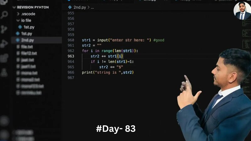 Python program to separate the characters of a string by a sign $ #100daysofcode #codeeveryday ...
