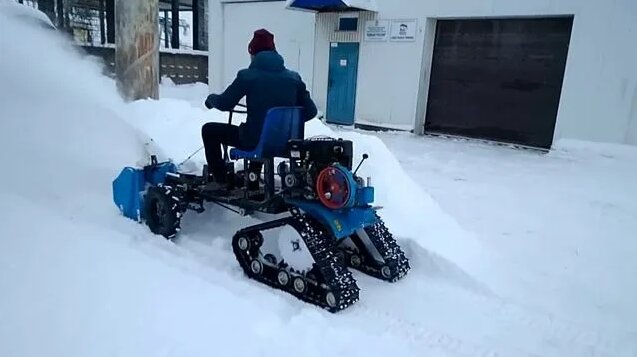 Снегоуборщик на мотоблок с адаптером КТЗ. Испытания ч.1 - Смотреть ...