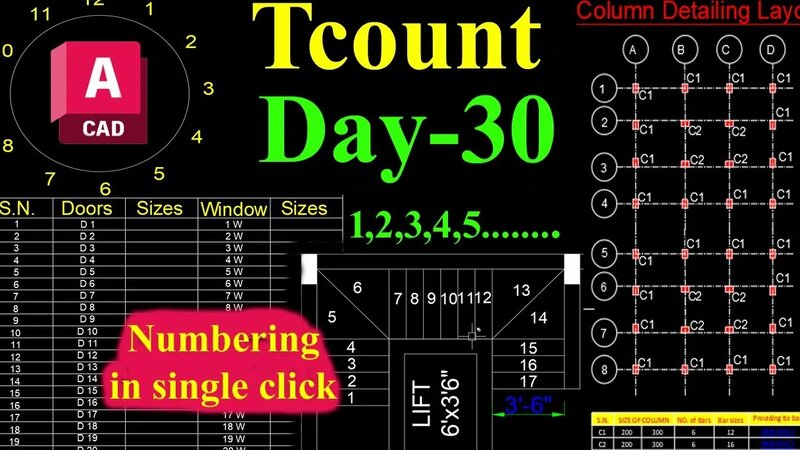 #30| AutoCAD| Tcount (TCO) Command in AutoCAD, Automatic Text Numbering in AutoCAD - Yandex ...