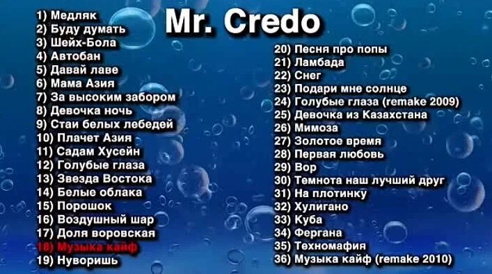 Видео Mr. Credo __ Мистер Кредо __ Все Песни! (Дискотека 90-х, Хиты) | OK.RU - Смотреть онлайн в ...