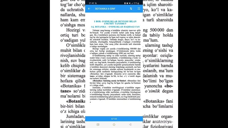 6-sinf biologiya fanidan.1- dars - Смотреть онлайн в поиске Яндекса по Видео