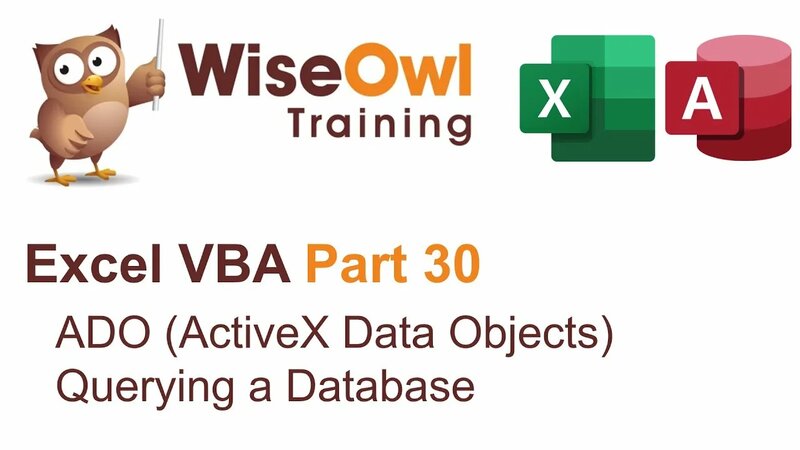 Excel VBA Introduction Part 30 - ADO (ActiveX Data Objects) Querying a Database - Yandex Video ...