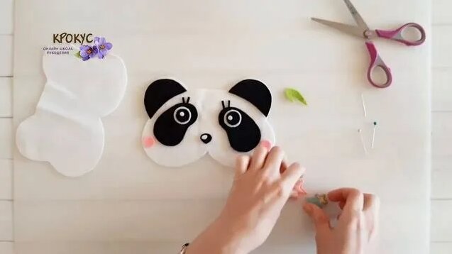 Мастер-класс Маска для сна Панда | Tutorial Sleep mask Panda - Смотреть ...