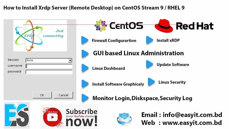#6 How to Install Xrdp Server (Remote Desktop) on CentOS Stream 9 , RHEL 9 | Easy Solution ...