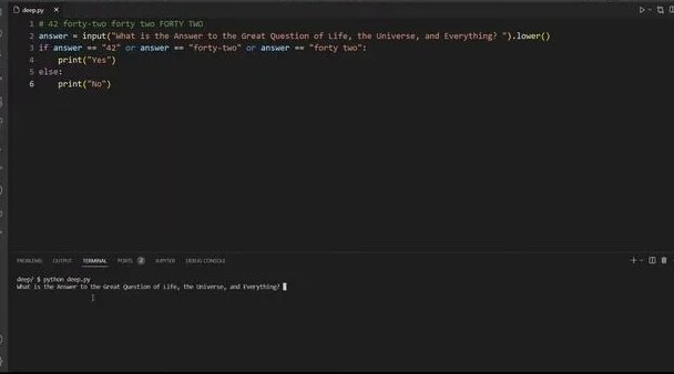 Deep Thought -Problem Set 1 (CS50's Introduction to Programming with Python) - Смотреть онлайн в ...