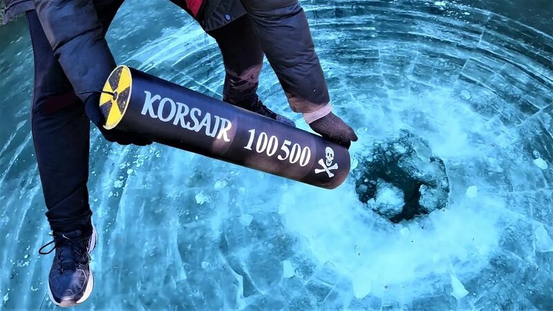 Корсар 100500 в Вонючем Озере | Взрываем Лёд МЕГА Петардой - Смотреть ...