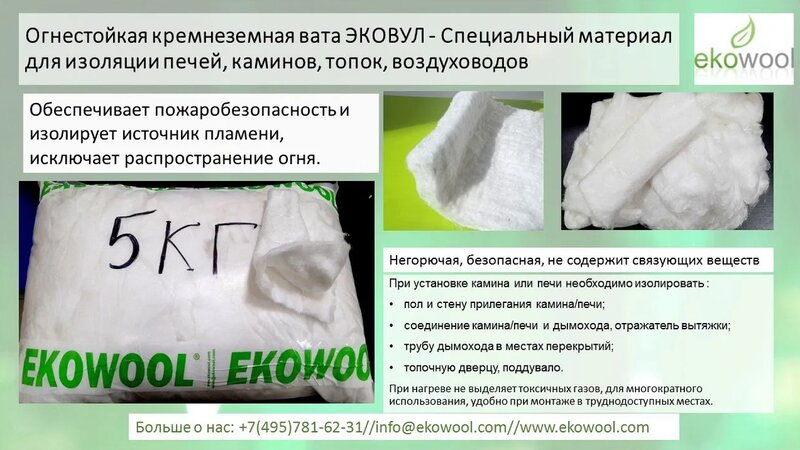 Кремнеземная вата для печей, каминов, бань, дымоходов от производителя ...