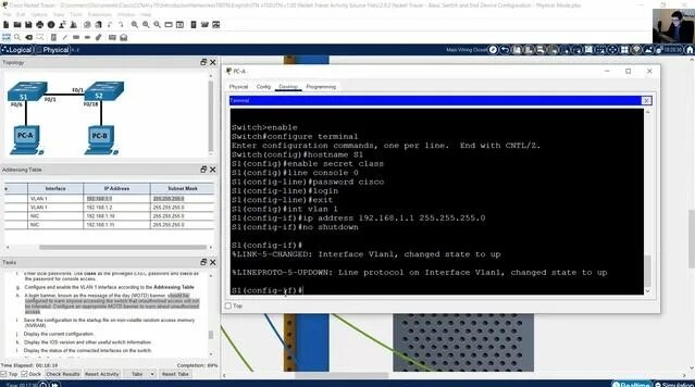 2.9.2 Packet Tracer - Basic Switch and End Device Configuration - Physical Mode - Смотреть ...
