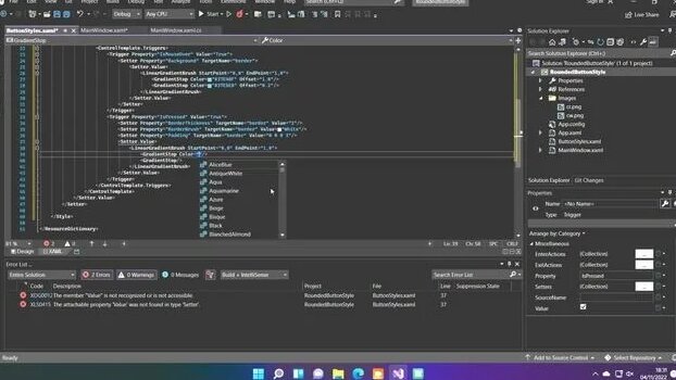Make Rounded Button Look Awesome - C# WPF Microsoft Visual Studio 2022 | Programming | CSharp ...