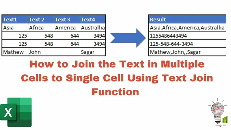 How to Join Text in Multiple cells using Text Join Function in Excel - Смотреть онлайн в поиске ...