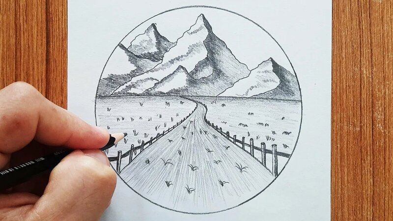 Kolay Perspektif YOL Çizimi, Kolay Perspektif Çizimi, Karakalem Manzara ... Kolay Perspektif YOL Çizimi, Kolay Perspektif Çizimi, Karakalem Manzara ...