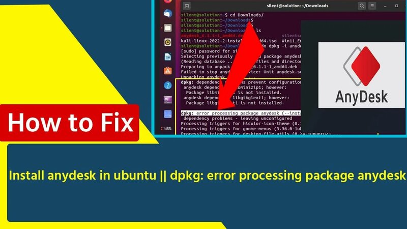 how to install anydesk in ubuntu || Fix dpkg: error processing package anydesk - Yandex Video ...