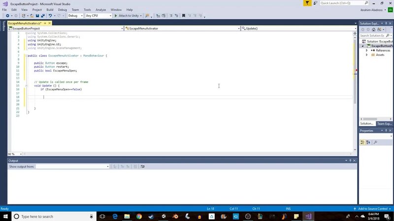 Escape Menu Tutorial C# Unity - Смотреть онлайн в поиске Яндекса по Видео