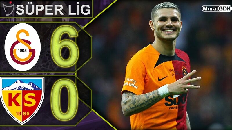 Galatasaray 6-0 kayserispor / ıcardı 'den tarihi performans / süper lig 29. hafta ( gs kayseri ...