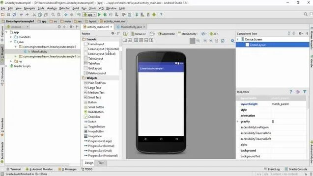 14. introduction to linear layout in android studio | android app development - Смотреть онлайн ...