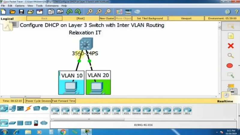 Configure DHCP on Layer 3 Switch with Inter VLAN Routing - Part 73 |CCNA 200-125 Routing ...
