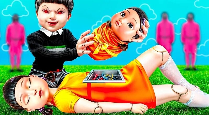 Кукла из Игры в Кальмара от рождения до смерти Как стать куклой из
