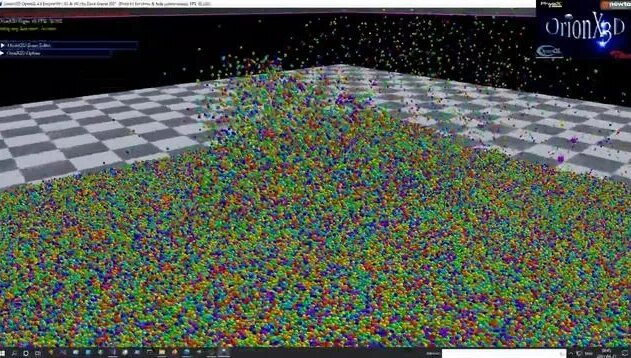 OrionX3D (OpenCL 3.0 GPU - OpenGL 4.6) Sphere Particles 1 million (1048576) Real-time Simulation ...
