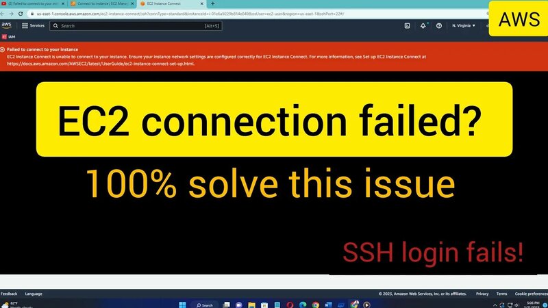 Failed to connect to your instance | EC2 not Connecting | 100% fixed issue on ssh & AWS Problems ...