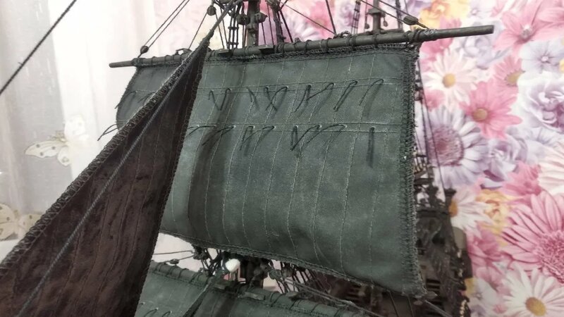 98 Сборка модели корабля черная жемчужина. Установка второго паруса на ...