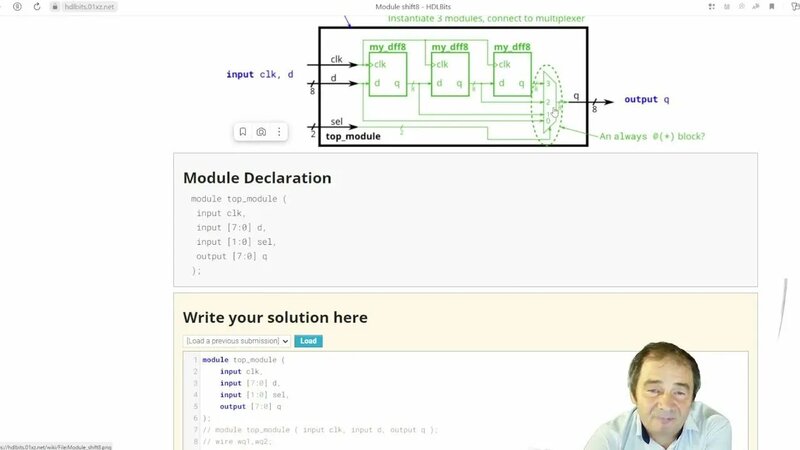 Verilog курс с HDLBits! Иерархия в Verilog, узнал как подключать 3 модуля шинами! 2023 12 19 ...