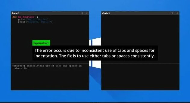 How to fix TabError: inconsistent use of tabs and spaces in indentation in Python - Смотреть ...