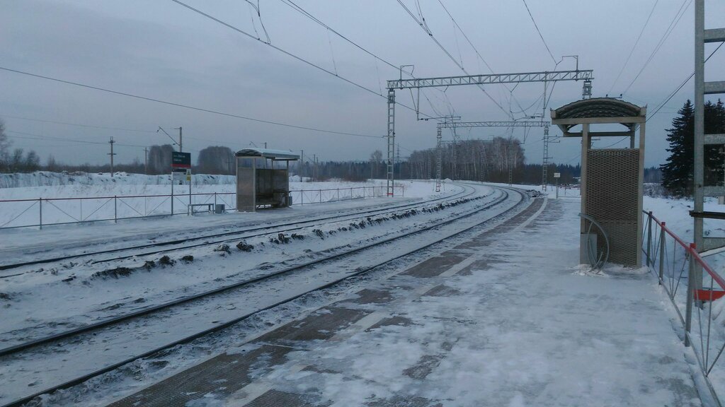 Tren istasyonu остановочный пункт Восточный переезд, Tayga, foto