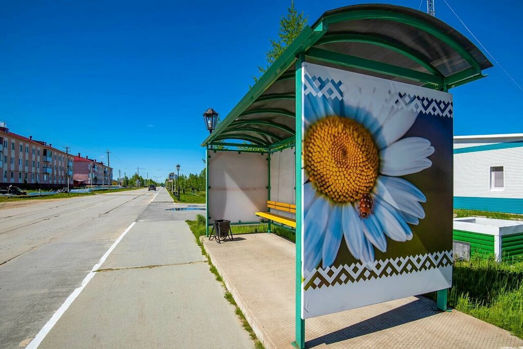 Toplu taşıma durağı Public transport stop, Yamal‑Nenets Özerk Bölgesi, foto