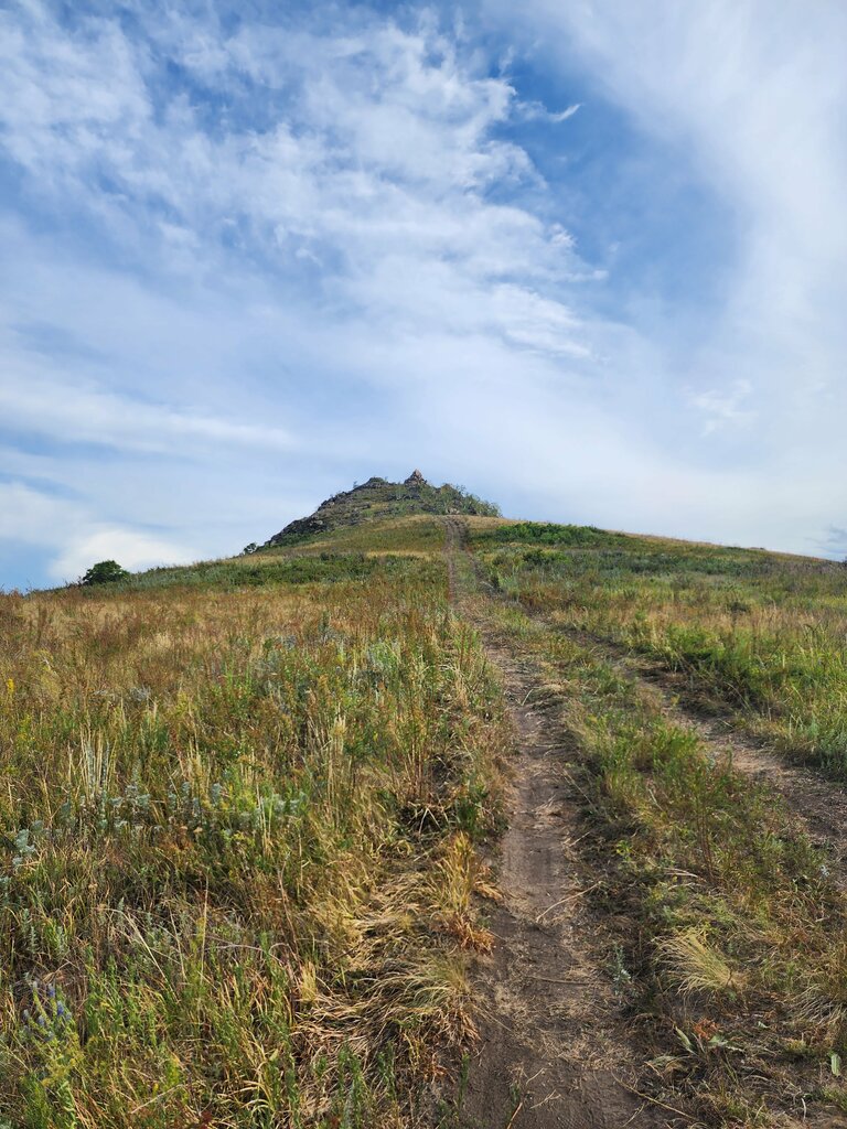 Dağ zirvesi Гора Острая 432 метра, Altayski krayı, foto