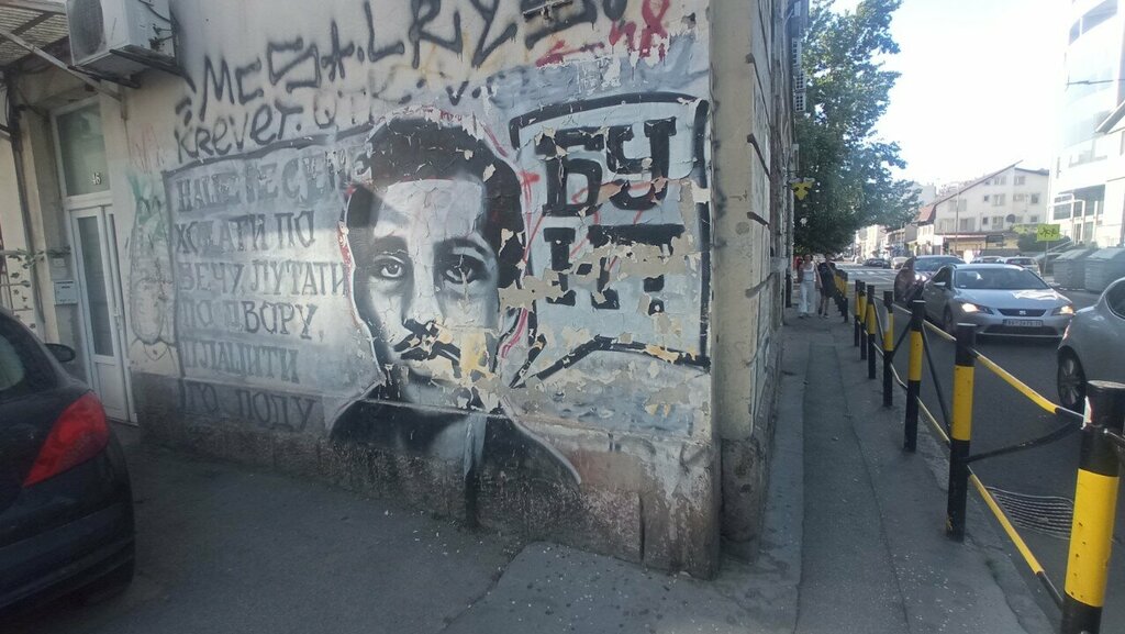 Turistik yerler Mural Gavrila Principa, Belgrad, foto