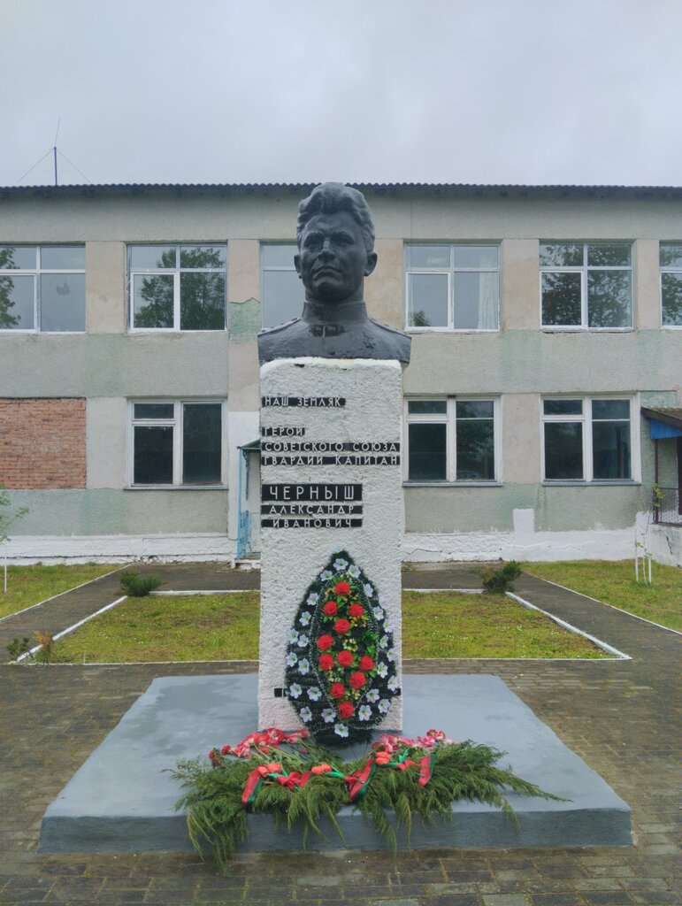 Anıt, heykel Памяти Героя Советского Союза А.И.Черныша, Vitebskaya oblastı, foto