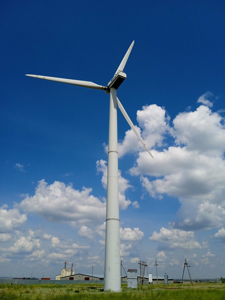 Elektrik santrali Ветряная электростанцияТамар-Уткуль, Orenburgskaya oblastı, foto