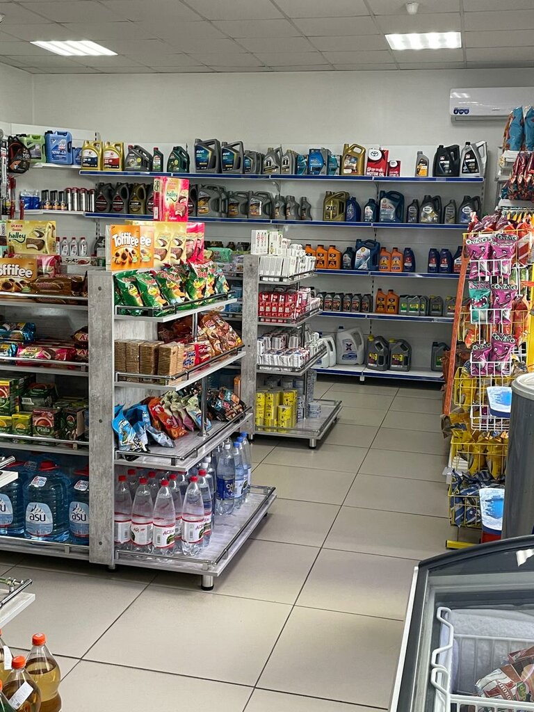 Benzin istasyonu Shelf, Kuzey Kazakistan eyaleti, foto
