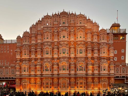Müzeler ve sanat galerileri Hawa Mahal (Wind Palace), Jaipur, foto