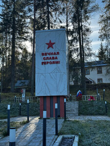 Воинское захоронение (Murmansk Region, Kandalakshskiy rayon, selskoye poseleniye Zarechensk, naselyonny punkt Zarechensk, Kumskaya ulitsa), anıt, heykel  Murmanskaya oblastından