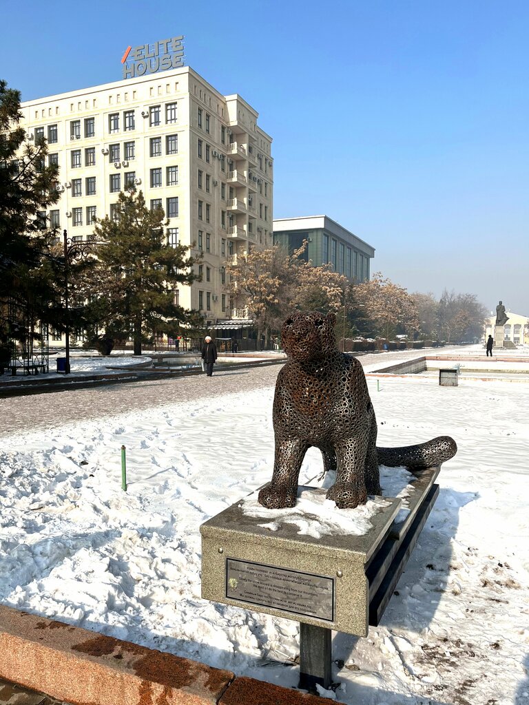 Anıt, heykel Snow leopard statue, Bişkek, foto
