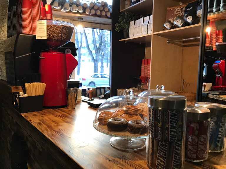 Kahve dükkanları Black Side, Moskova, foto