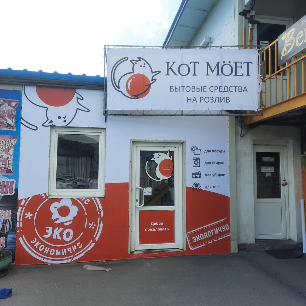 Ev temizlik ürünleri Кот моет, Nahodka, foto