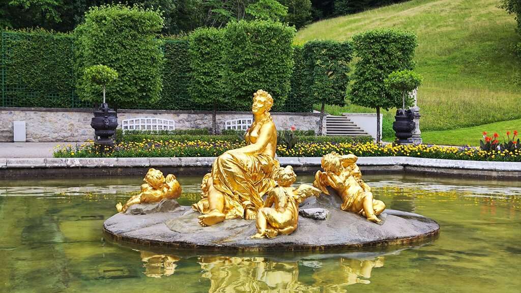 Turistik yerler Schloss Linderhof, Bavyera, foto