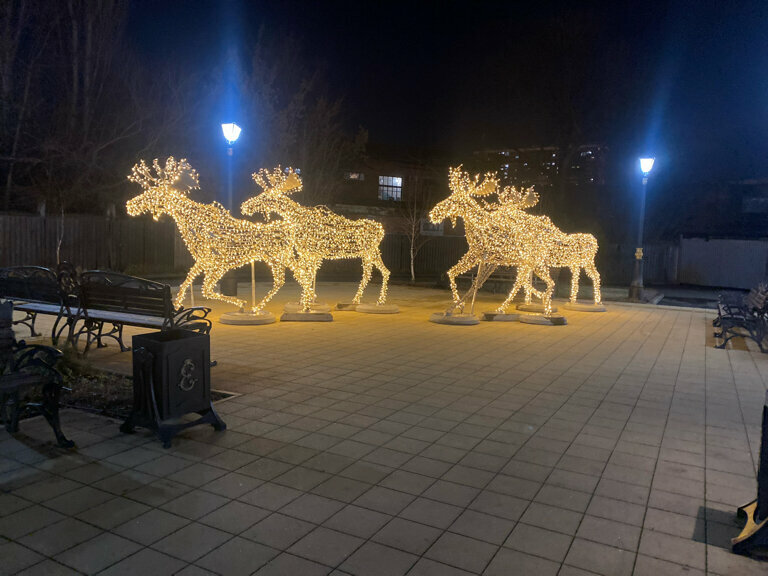 Park, sokak heykeli Лоси, Krasnodar, foto