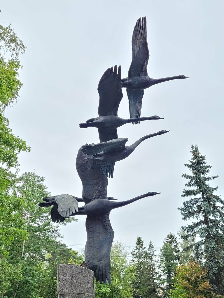 Park, sokak heykeli Лебеди на взлёте, Saint‑Petersburg, foto