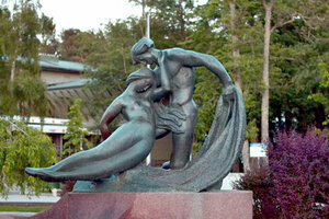 Jurate ir Kastytis (Klaipeda County, Palanga, Meilės alėja), park, sokak heykeli  Palanga'dan